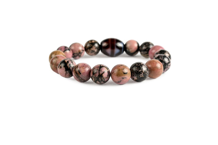 Dzi-Stein "Tigerzahn" mit Rhodonit - Selbstbewusst, kraftvolles Lebens ...